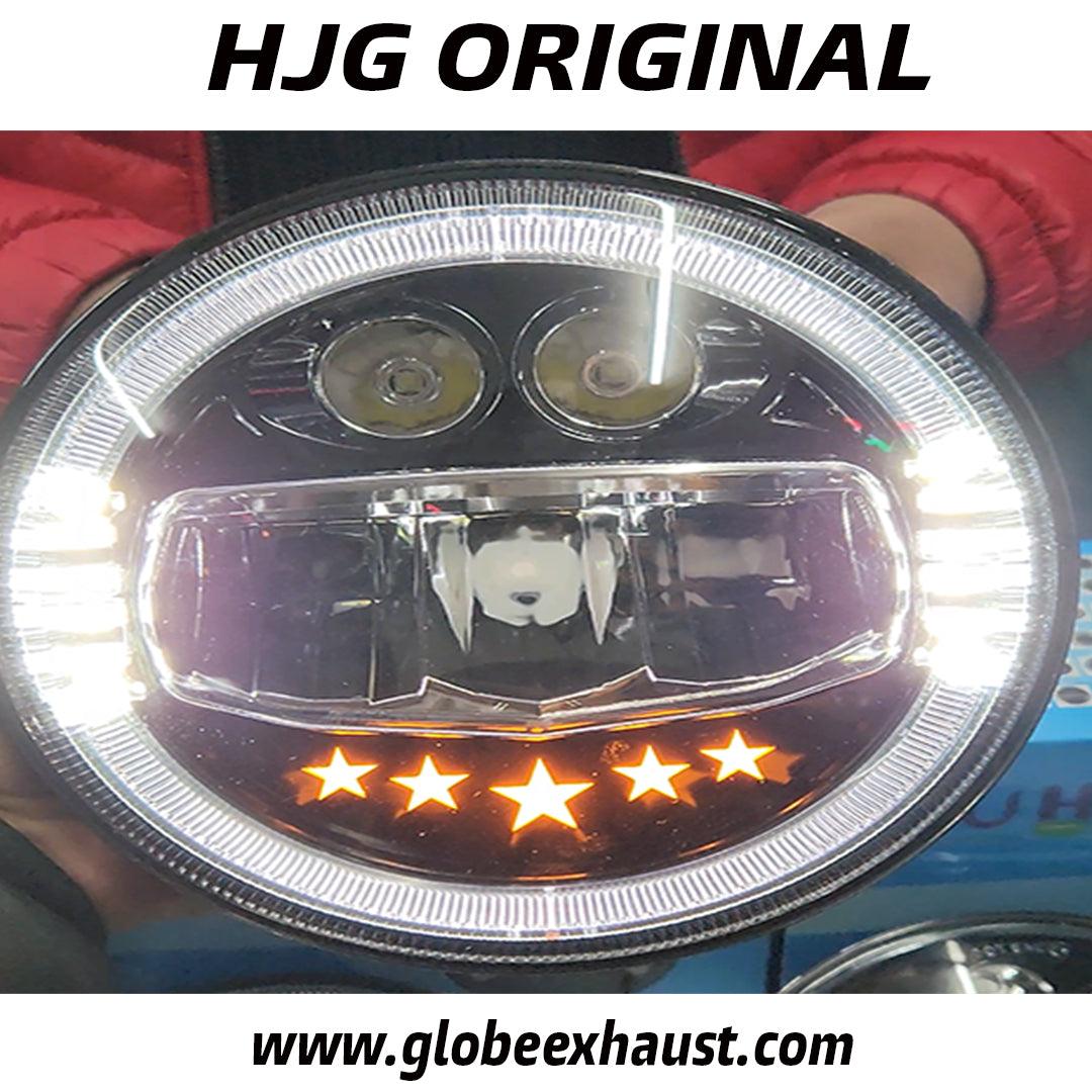 5 Lens Star With Blue DRL Headlight For Classic 350 | Standard | Elect
