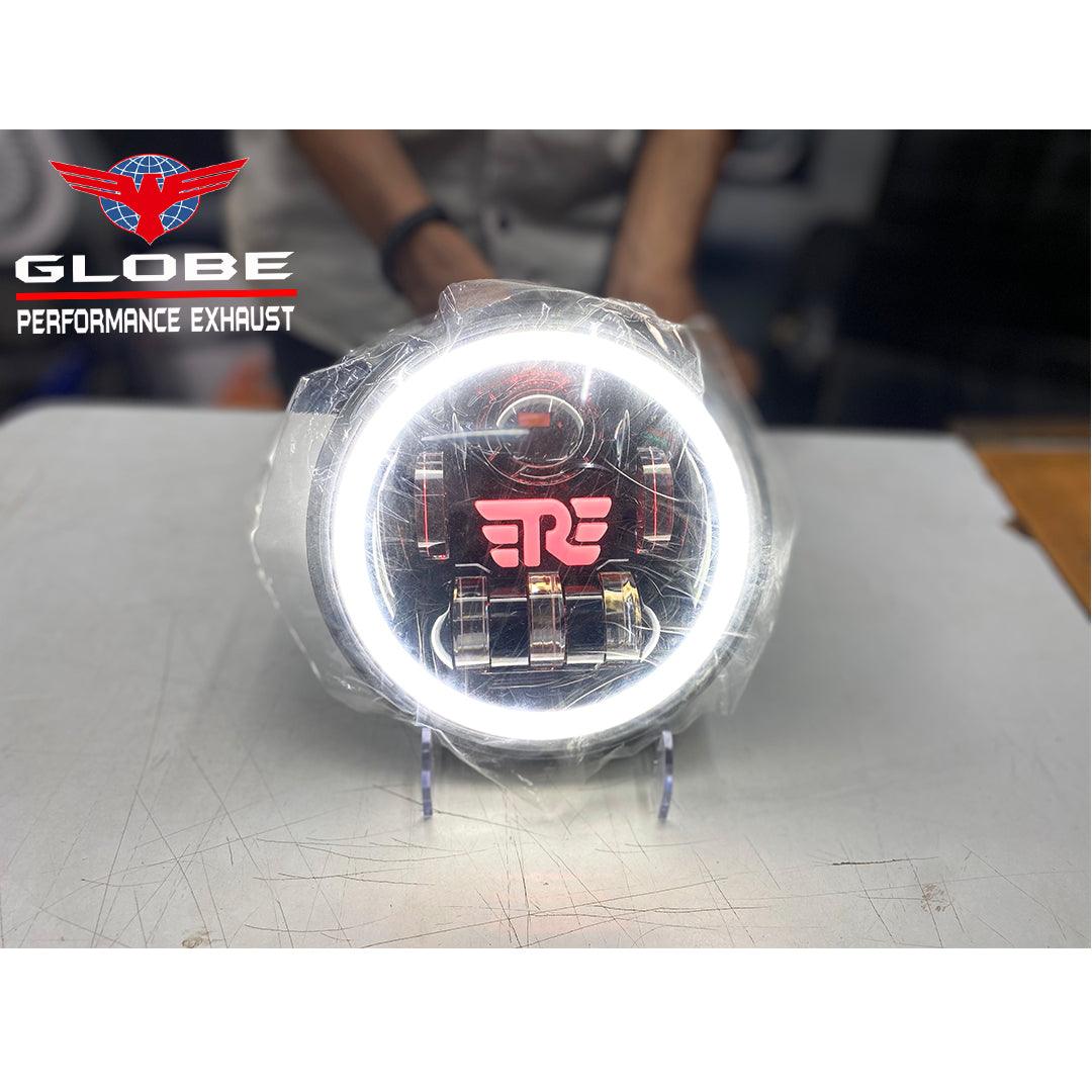 R Logo Led Headlight For All Royal Enfield Models