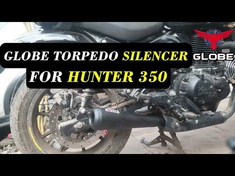 Torpedo Matt Black Silencer For Royal Enfield Hunter 350